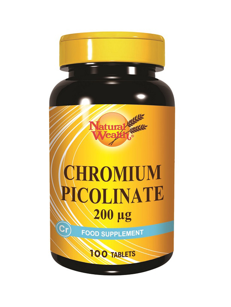 Chromium Picolinate 200 mcg, Natural Wealth, 100 tableta