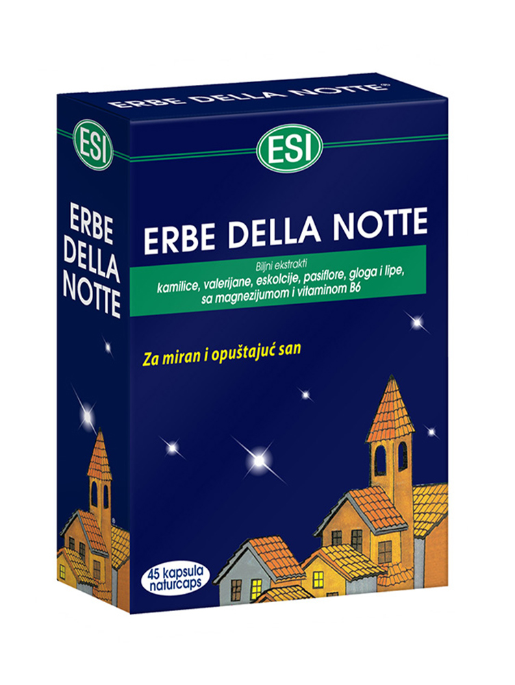 Erbe della notte biljni ekstrakti za miran san, ESI, 45 kapsula