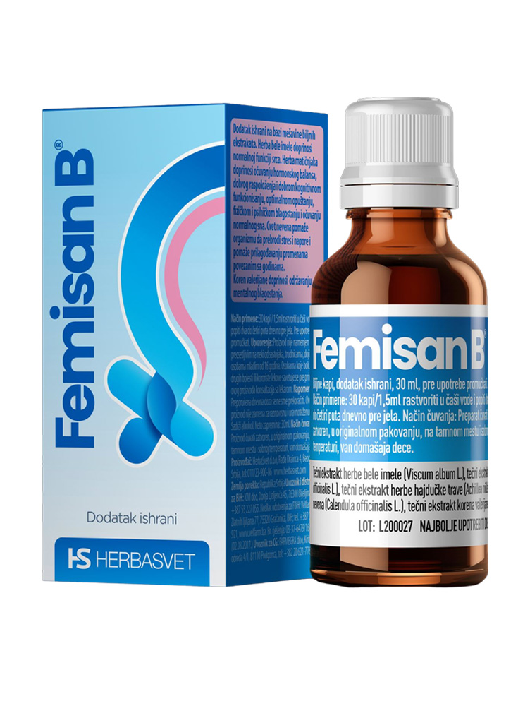 Femisan B biljne kapi, Herbasvet, 30 ml