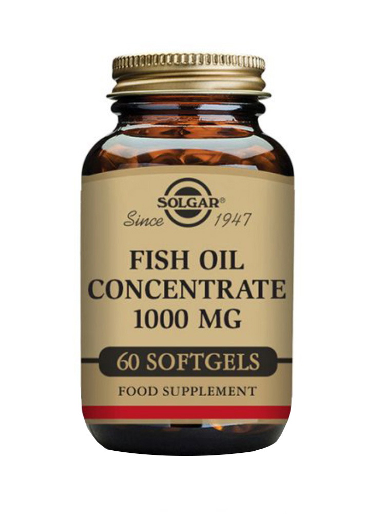 Fish Oil Concentrate 1000 mg Omega 3, Solgar, 60 kapsula