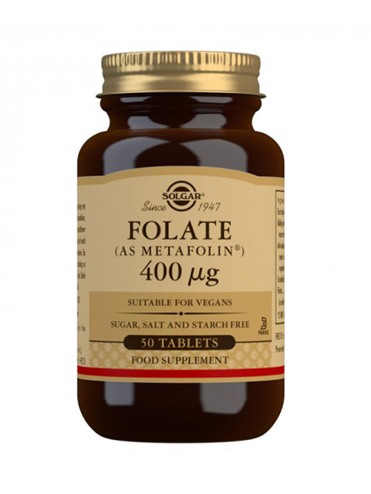 Folate 400 mcg kao metafolin, Solgar, 50 tableta