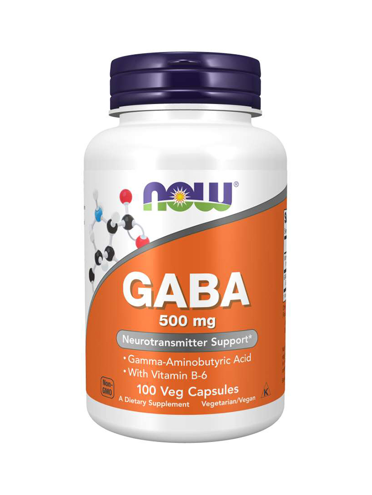 GABA 500 mg, Now Foods, 100 veg kapsula