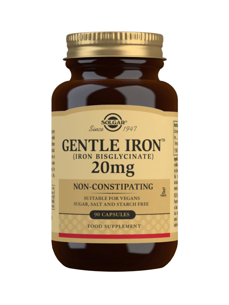 Gentle Iron Bisglycinate 20 mcg, Solgar, 90 kapsula