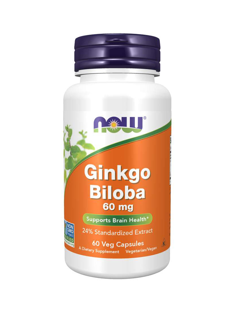 Ginkgo Biloba 60 mg, Now Foods, 60 veg kapsula