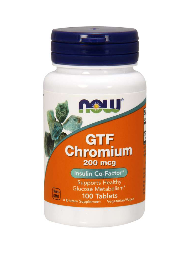GTF Chromium 200 mcg, Now Foods, 100 tableta