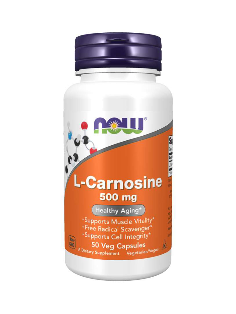 L-Carnosine 500 mg, Now Foods, 50 veg kapsula