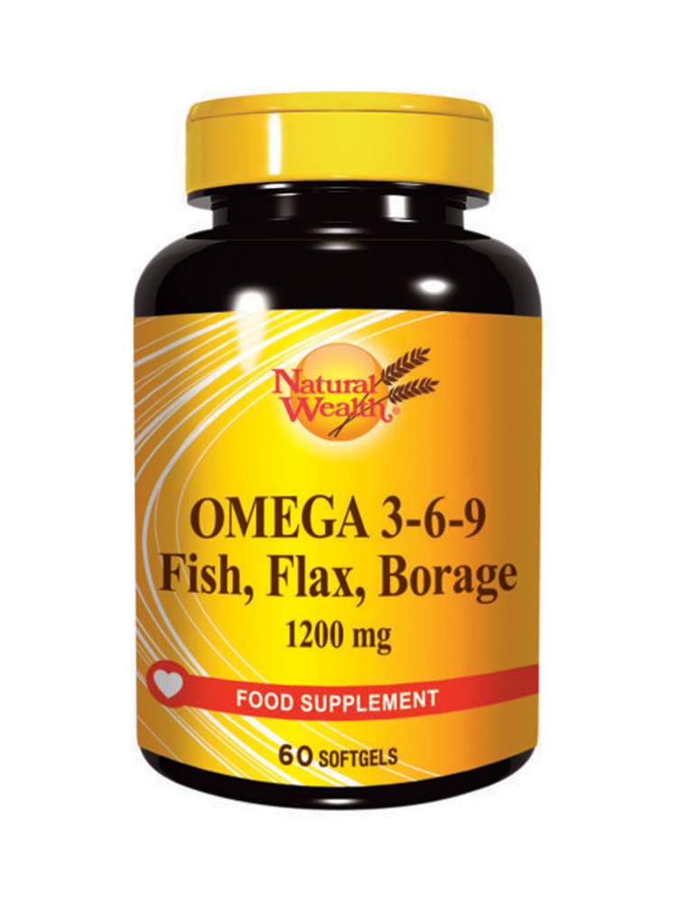 Omega 3-6-9, Natural Wealth, 60 kapsula