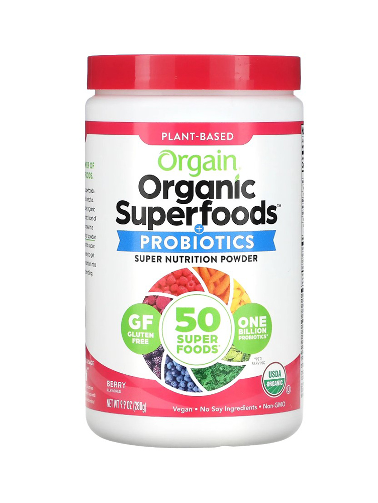 Organic Superfoods Probiotics Super Nutrition Powder Borovnica, Orgain, 280 g
