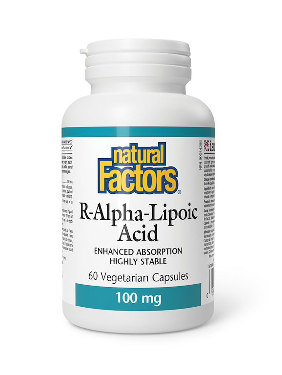 R-Alpha-Lipoic Acid 100 mg, Natural Factors, 60 kapsula