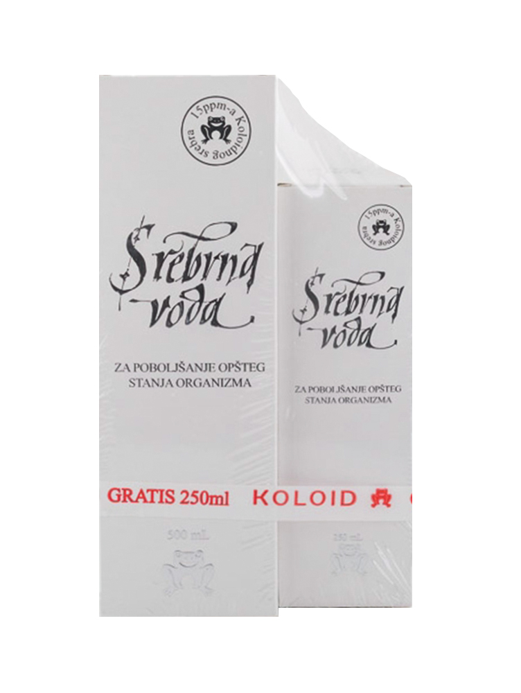 Srebrna voda 500 ml + 250 ml gratis, Koloid, 750 ml