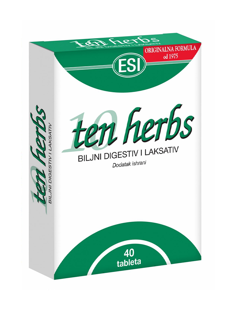 Ten Herbs biljni digestiv i laksativ, ESI, 40 tableta