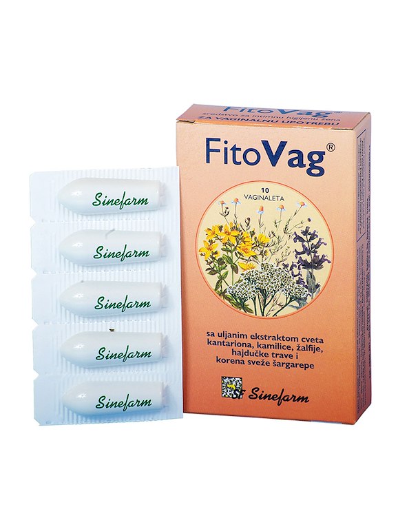 Vaginalete sa ekstraktom lekovitog bilja FitoVag, Sinefarm, 10 vaginaleta