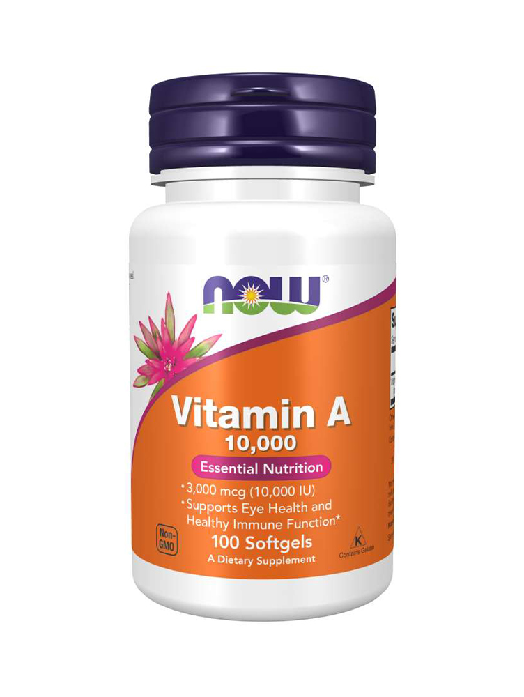 Vitamin A 10000 IU, Now Foods, 100 softgel kapsula