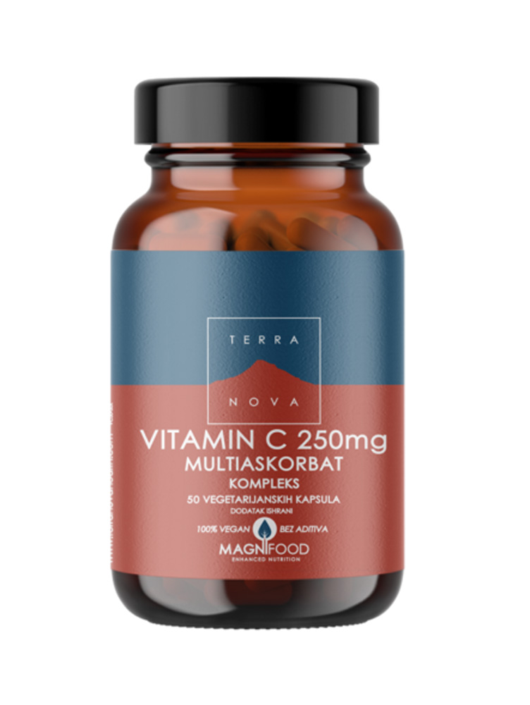 Vitamin C 250 mg Multiaskorbat kompleks, Terranova, 50 kapsula