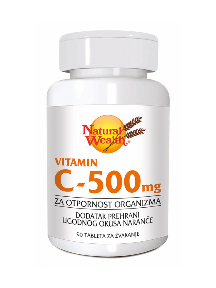 Vitamin C-500 mg tablete za žvakanje, Natural Wealth, 90 tableta