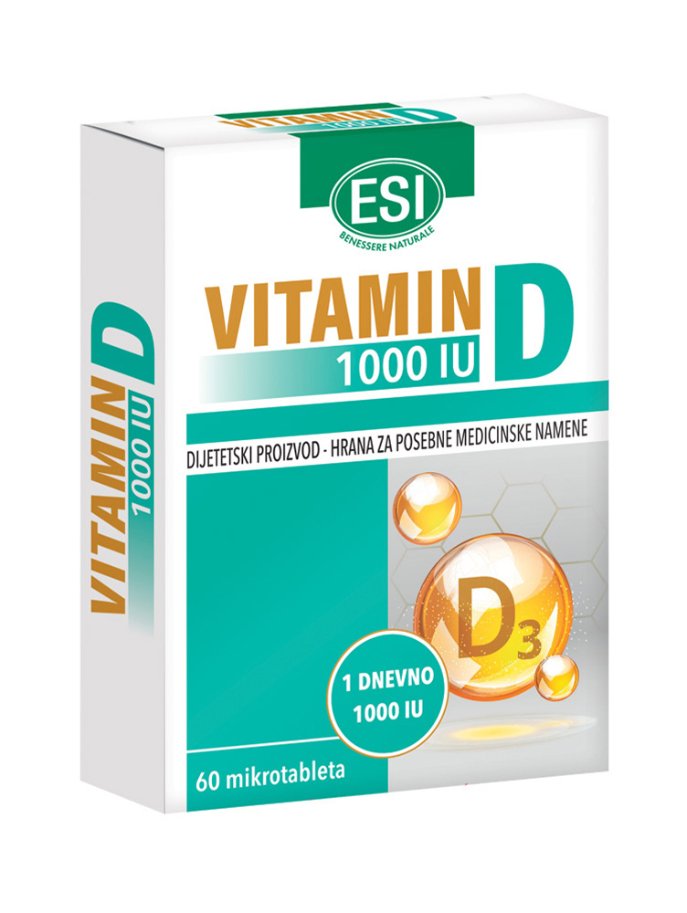 Vitamin D 1000 IU, ESI, 60 mikrotableta