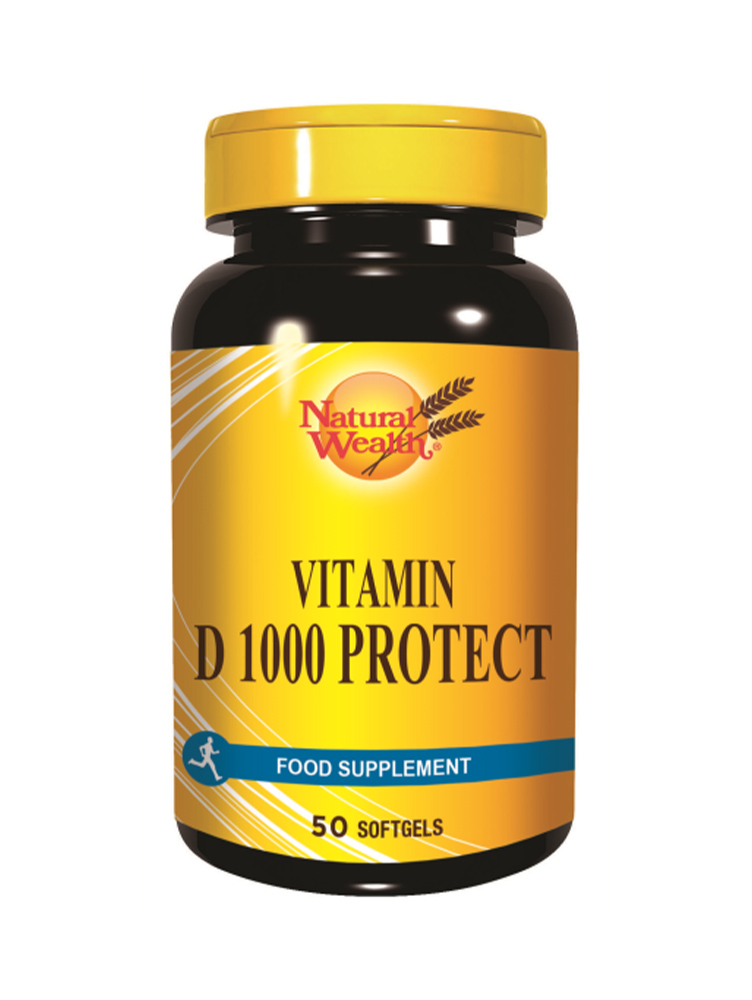 Vitamin D-1000 Protect, Natural Wealth, 50 kapsula