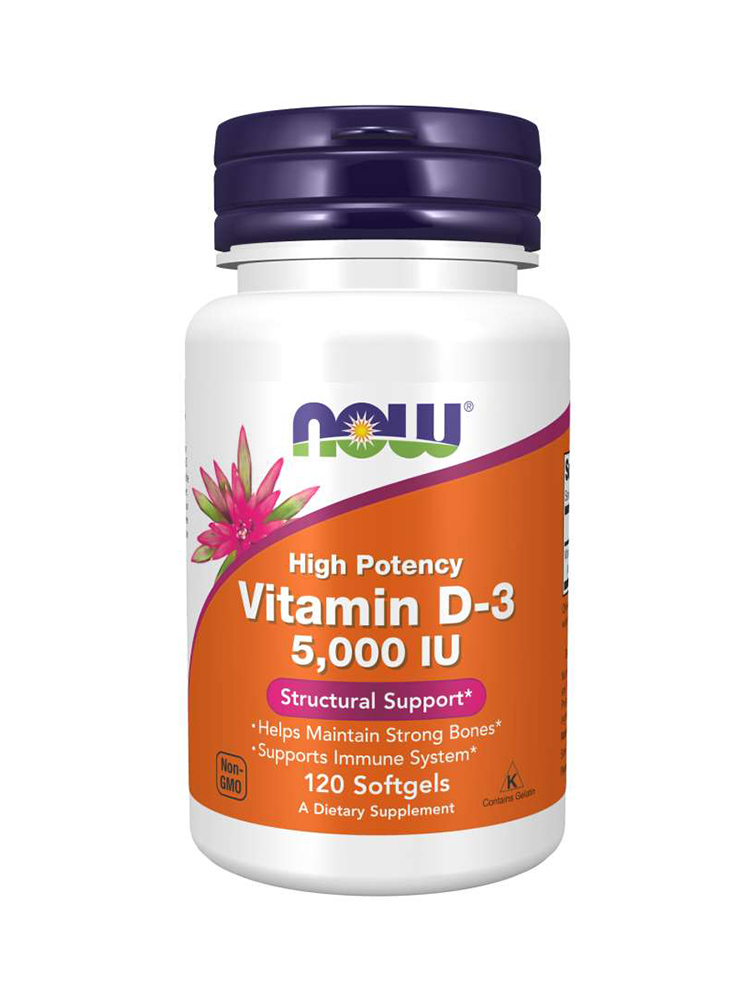 Vitamin D3 5000 IU, Now Foods, 120 softgel kapsula