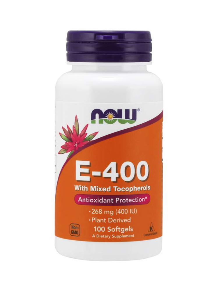 Vitamin E-400 With Mixed Tocopherols, Now Foods, 100 softgel kapsula