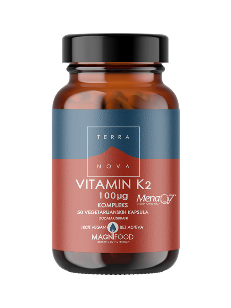 Vitamin K2 (MenaQ7) 100 µg kompleks, Terranova, 50 kapsula