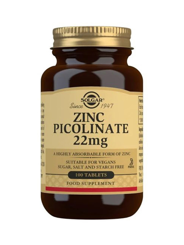 Zinc Picolinate 22 mg, Solgar, 100 tableta