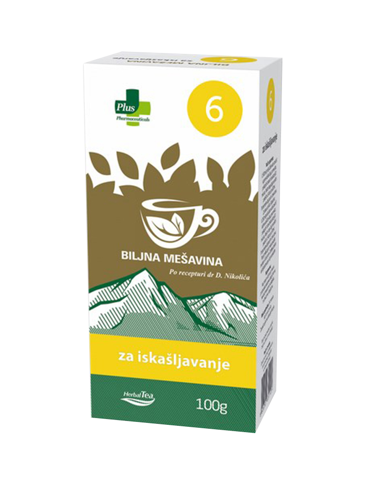 Čaj 6 za iskašljavanje, Plus Pharmaceuticals, 100 g