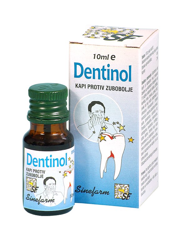 Dentinol kapi protiv zubobolje, Sinefarm, 10 ml