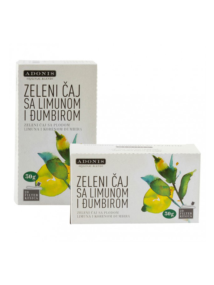 Zeleni čaj sa limunom i đumbirom, Adonis, 20 filter vrećica