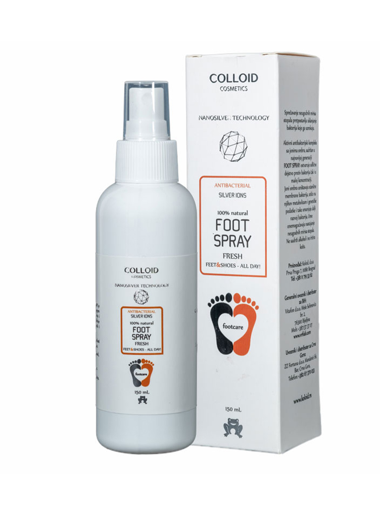 Foot Spray sa jonima srebra i zeolitom, Koloid, 150 ml