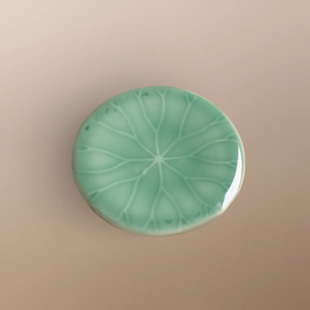 "Lotus" - Handmade Antique Style Yue Kiln Celadon Tea Saucer