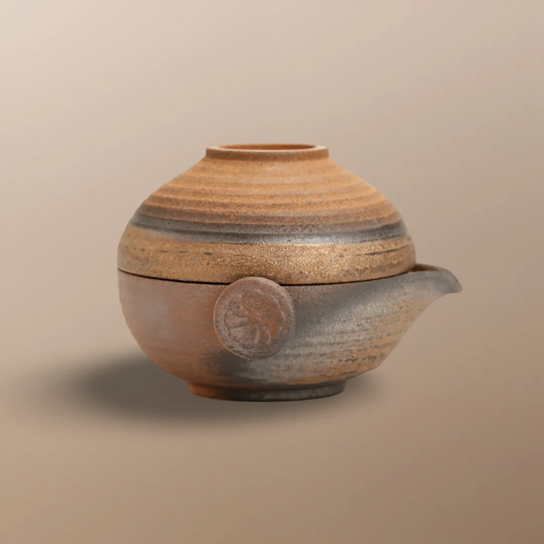 [SALE]"Bizen Yaki" - Handmade Japanese Style Portable Easy Brew Tea Set