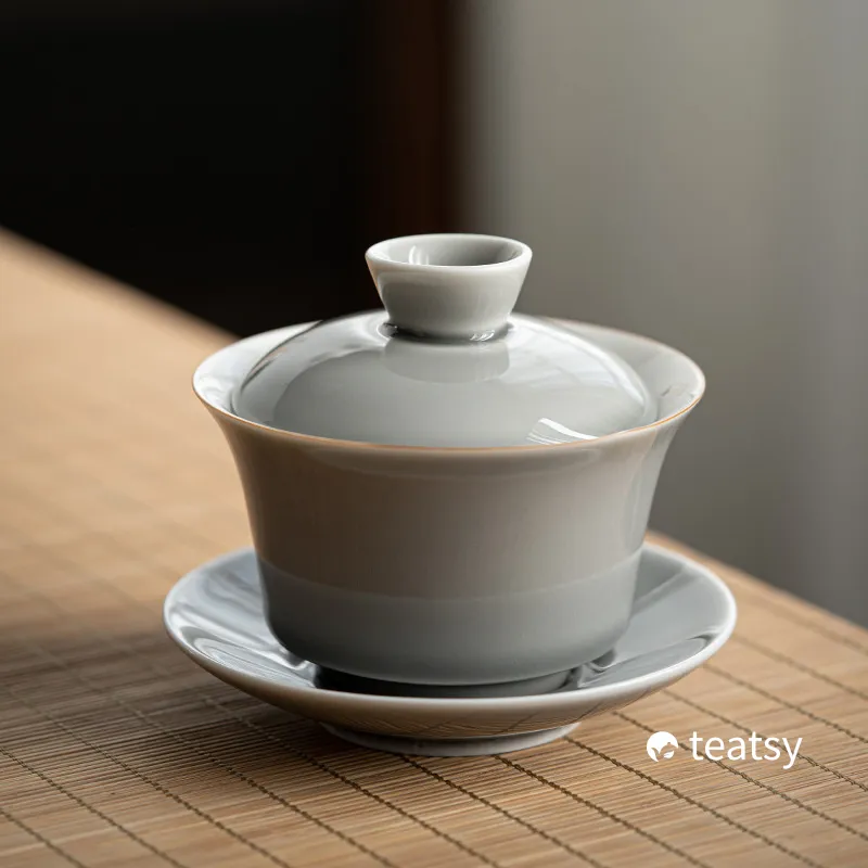 [SALE]Hand-made Ice-gray Glaze Ceramic Gaiwan