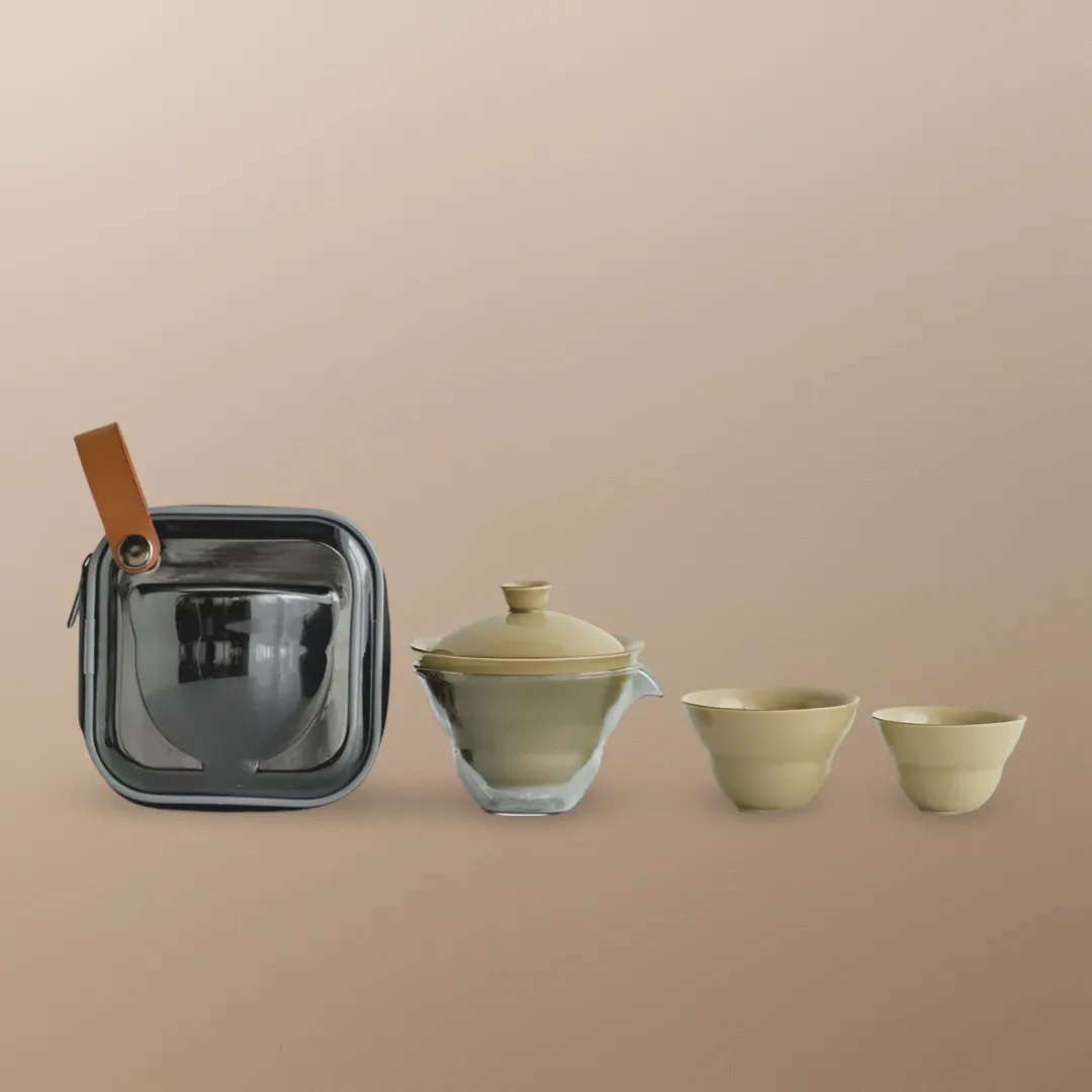 "Untitled” Modern Style Ding Kiln Portable Tea Set - Travel Edition