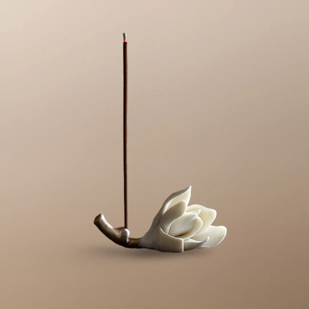 “Magnolia” - Handmade Ceramic Incense Holder/Stand