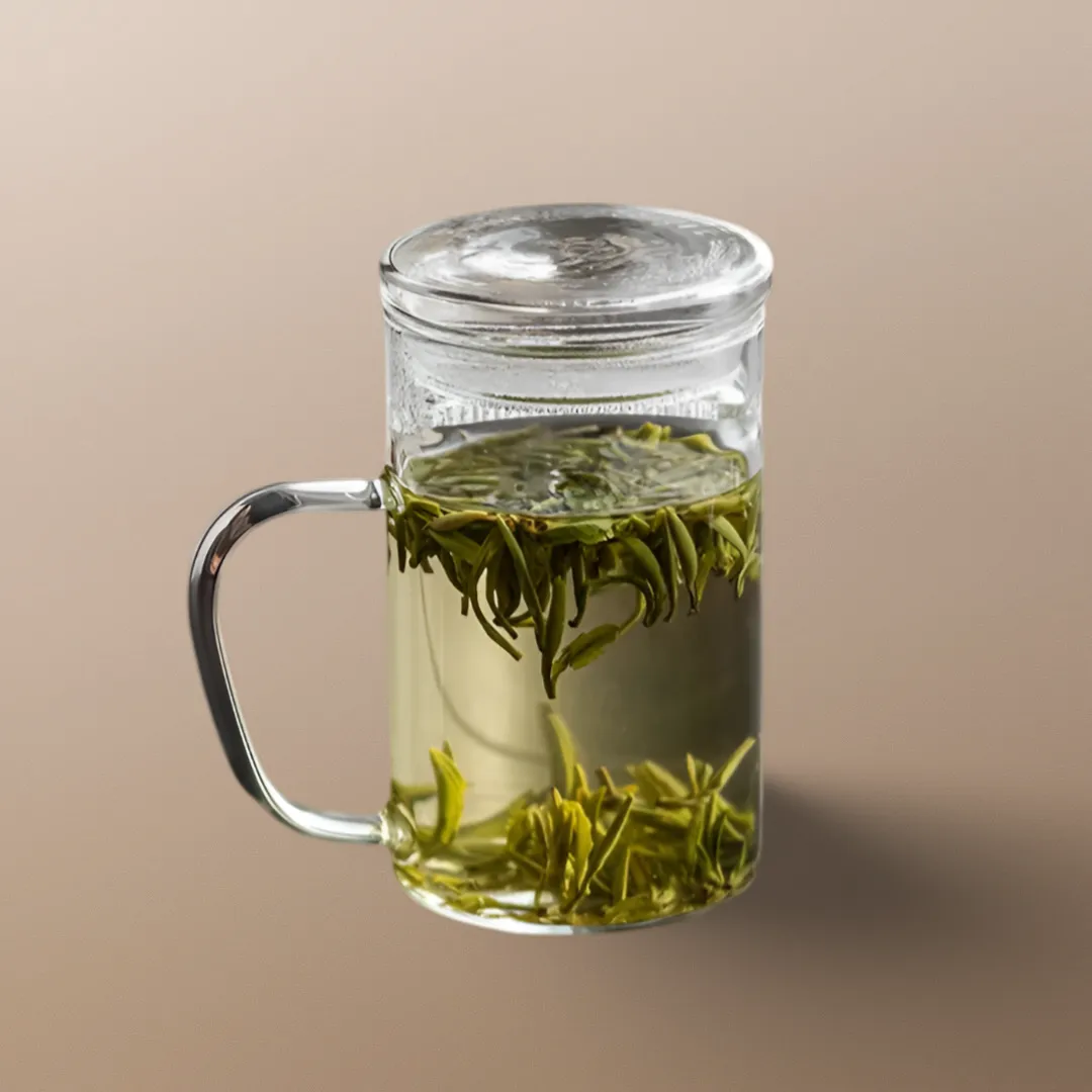 "Crescent" - High-grade Borosilicate Heat-Resistant Glass Tea Mug with Filter