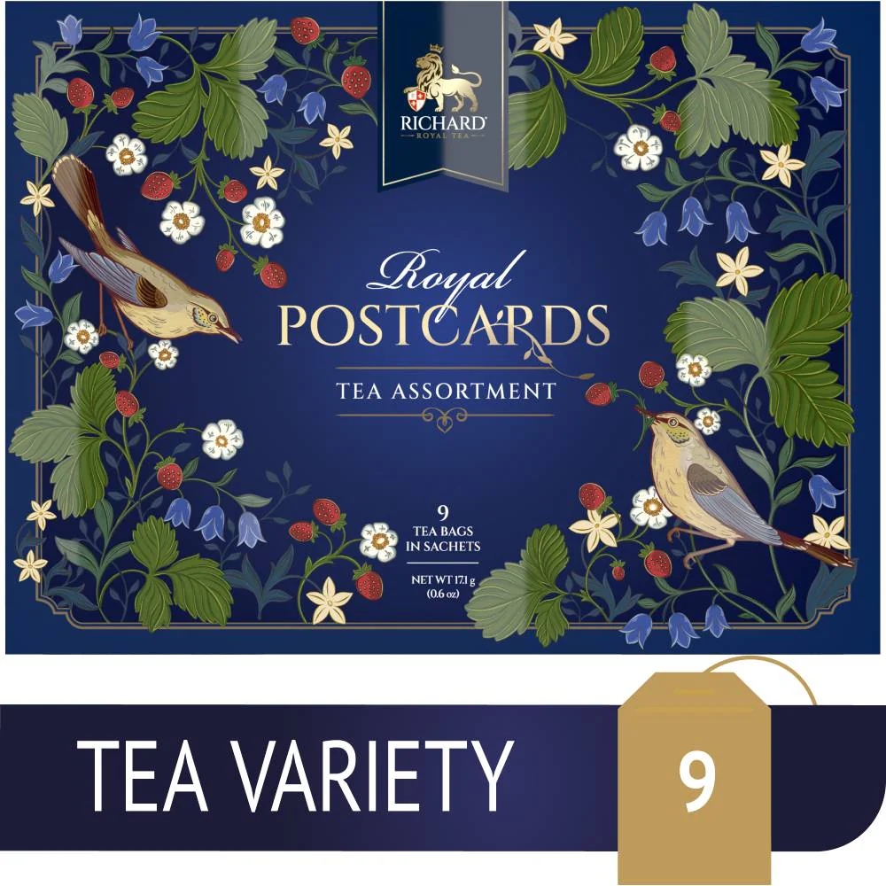 Richard ROYAL POSTCARDS TEA ASSORTMENT SPRING BLUE - Kombinacija čajeva, 17.1