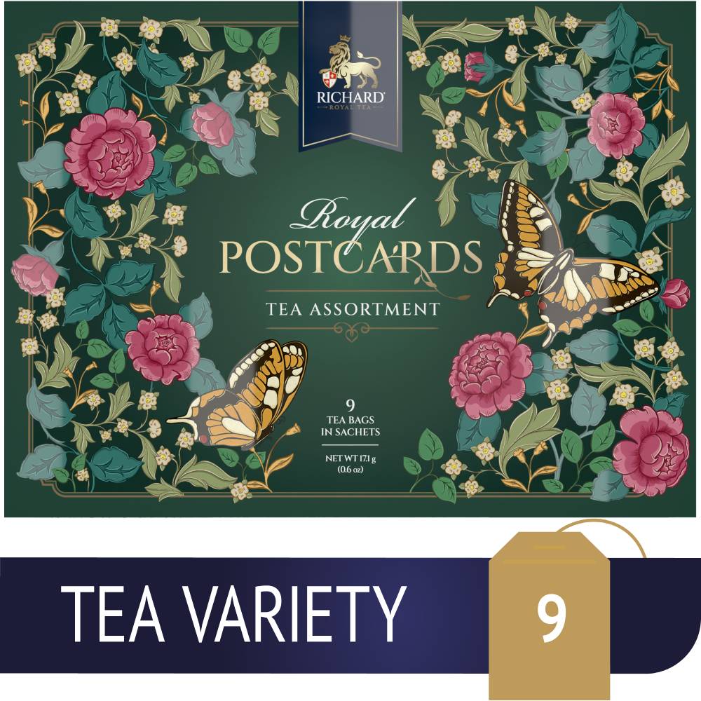 Richard ROYAL POSTCARDS TEA ASSORTMENT SPRING GREEN - Kombinacija čajeva, 17.1g
