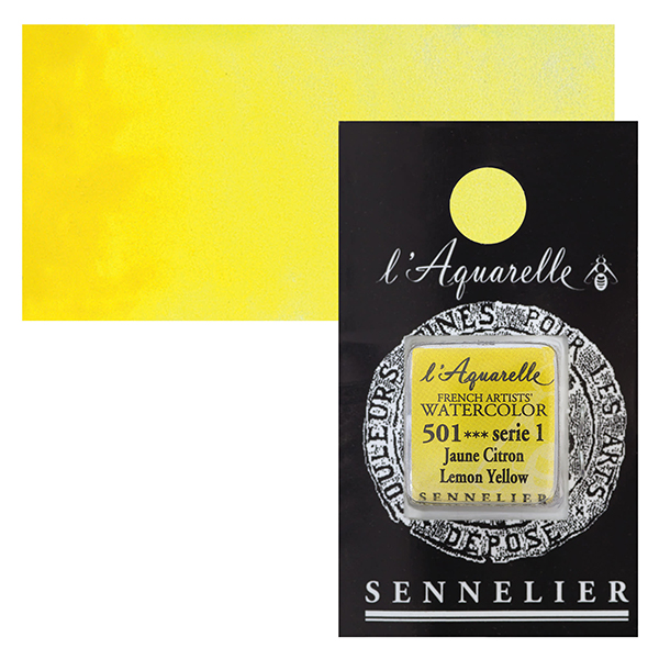 Sennelier Artist watercolour Half pans S1 - Lemon Yellow