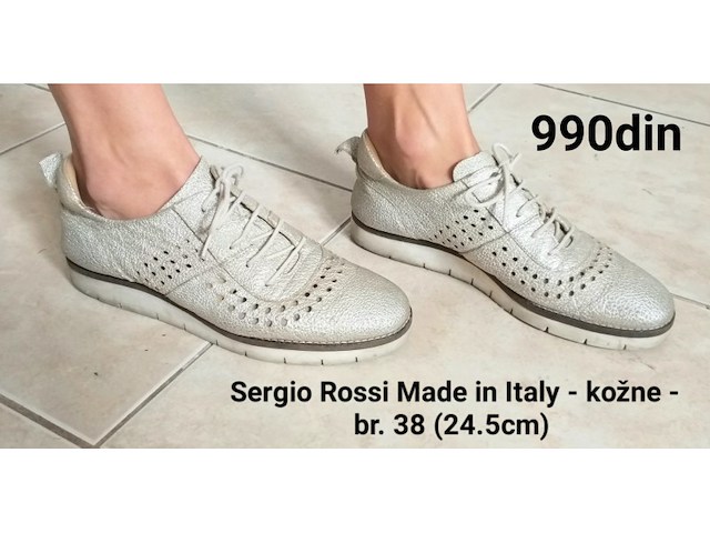 Sergio Rossi dizajnerske kožne cipele patike br. 38