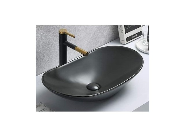 LAVABO NADGRADNI NA RAVNU PLOČU 7030CM 615X360 CRNI MAT - MINOTTI