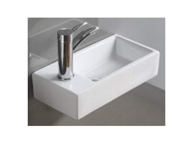 LAVABO NADGRADNI NA RAVNU PLOČU 7014D 405X205 DESNI BELI VISOKI SJAJ - MINOTTI