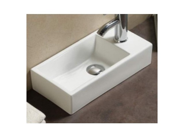 LAVABO NADGRADNI NA RAVNU PLOČU 7014L 405X205 LEVI BELI VISOKI SJAJ - MINOTTI