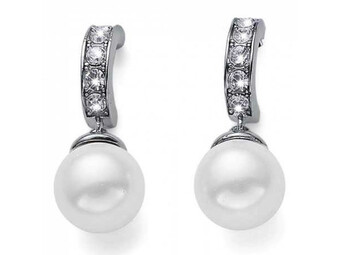 Ženske oliver weber alegra pearl mindjuše sa swarovski belom perlom i kristalima ( 22872 )