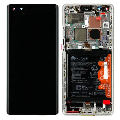 LCD ekran / displej za Huawei Mate 40 Pro + touchscreen + baterija + frame White Service Pack Original/02353YXC