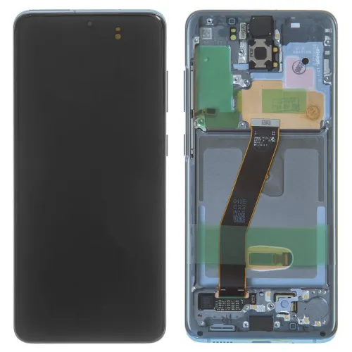 LCD ekran / displej za Samsung G980/Galaxy S20 + touch sreen + frame Blue Service Pack Original/GH82-22131D