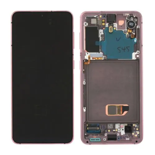 LCD ekran / displej za Samsung G991 Galaxy S21 + touchscreen + frame Pink Service Pack Original/GH82-24544D