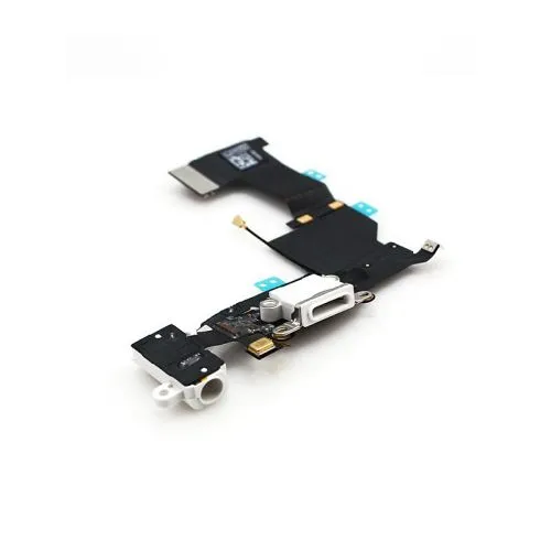 Flet kabl za iPhone 5S sa konektorom punjenja+HF konektor BELI