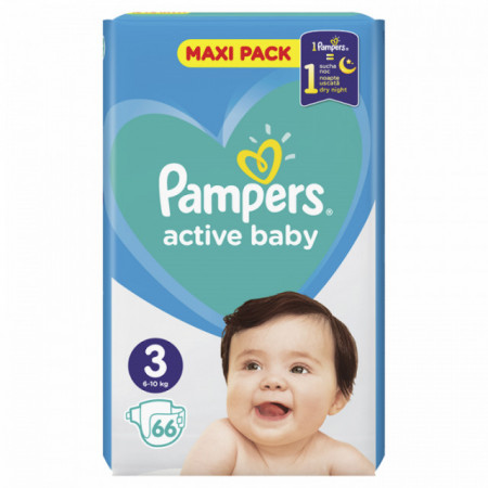 PAMPERS pelene active baby 3 maxi pack (6-10kg) 66 komada