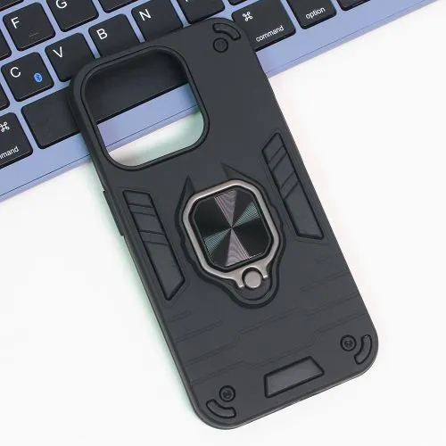 Futrola - maska Cube Ring za iPhone 15 Pro 6.1 crna