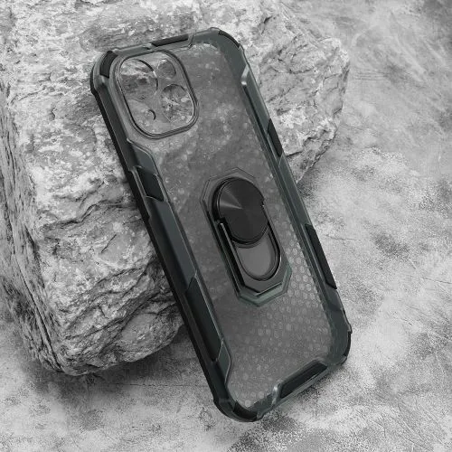 Futrola - maska DEFENDER RING providna za iPhone 15 (6.1) crna (MS)